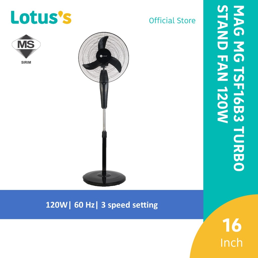 Mag Turbo Stand Fan (120W/16") MG TSF16B3 | Shopee Malaysia