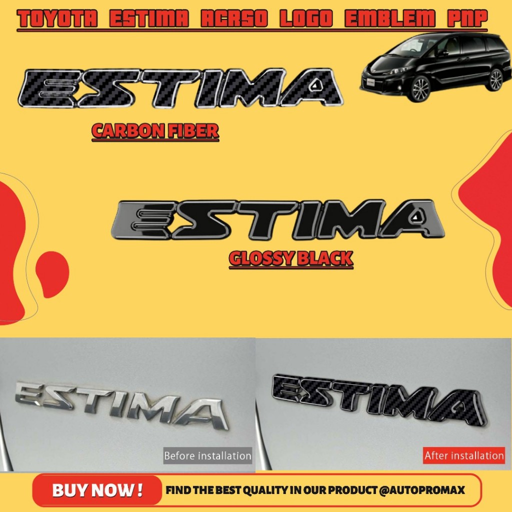 AUTOPROMAX TOYOTA ESTIMA ACR50 CAR LOGO EMBLEM COVER PNP ACCESSORIES+ ...