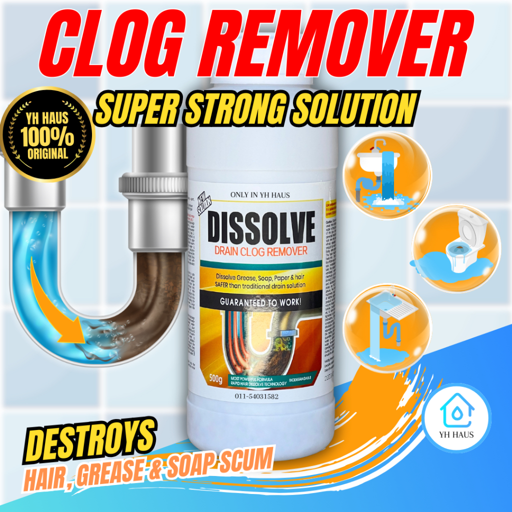 Dissolve Clog Remover Heavy Duty Pipe Cleaner Drain Cleaner Kitchen ...