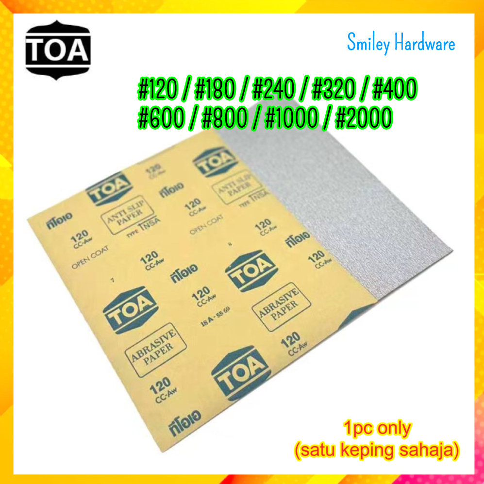 TOA Grit #120 #180 #240 #320 #400 #600 #800 #1000 #2000 Wide Range Sand ...