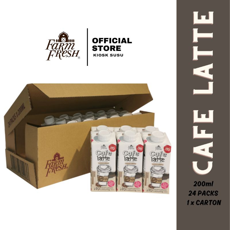 Farm Fresh UHT Cafe Latte 200ml x 24 packs | Shopee Malaysia