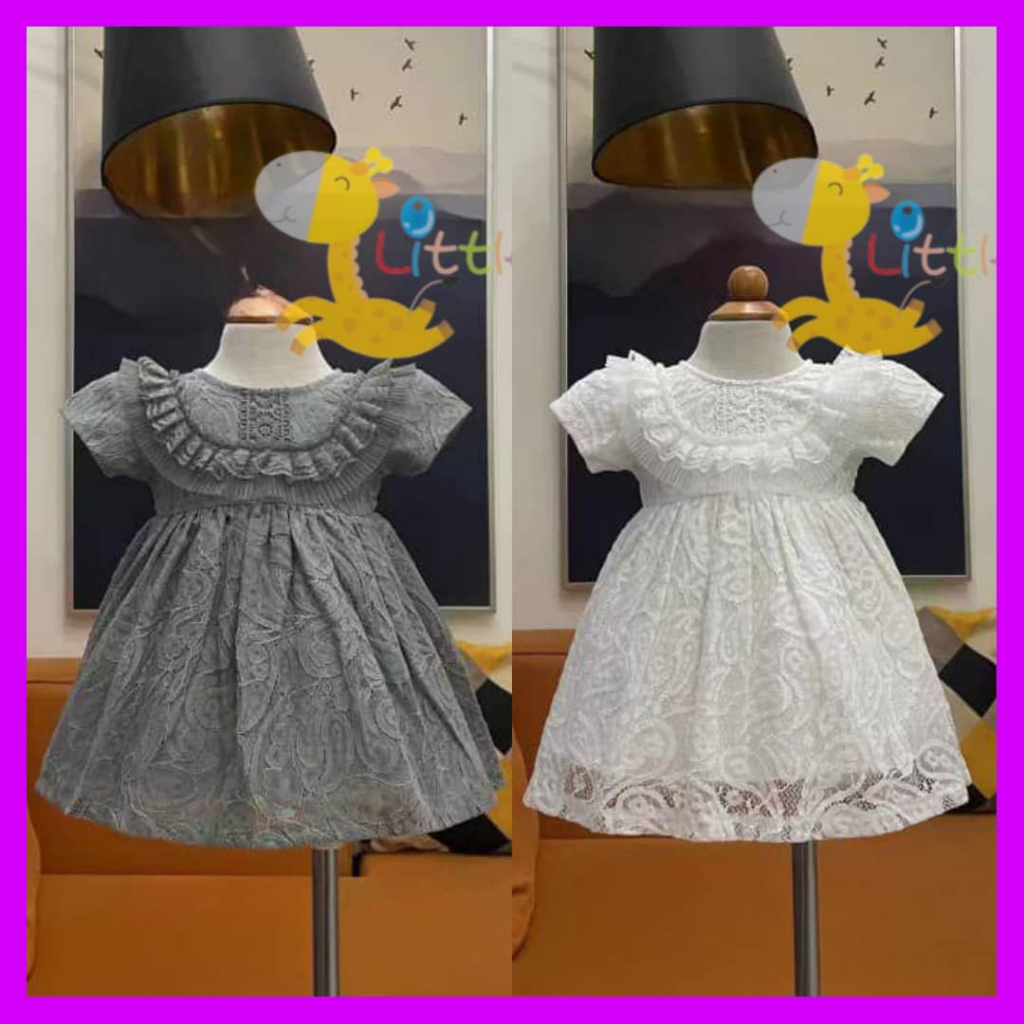 Little Cutie BGD60 Newborn Baby Girl Gown Baby Girl Lacey Dress (Gaun ...