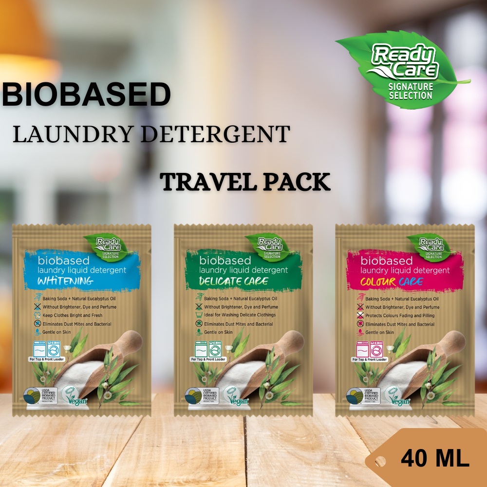 Bio-based Readycare Signature Selection Baking Soda Laundry Liquid Detergent Travel Pack 40ml ...