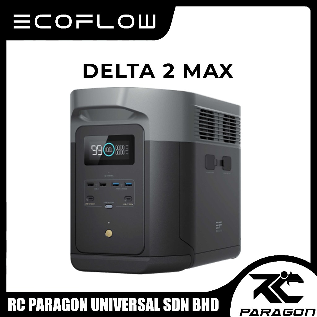 EcoFlow Delta 2 Max 2000 Portable Power Station 2400W (Peak 5000W) 1600Wh Fast Charging Extra ...
