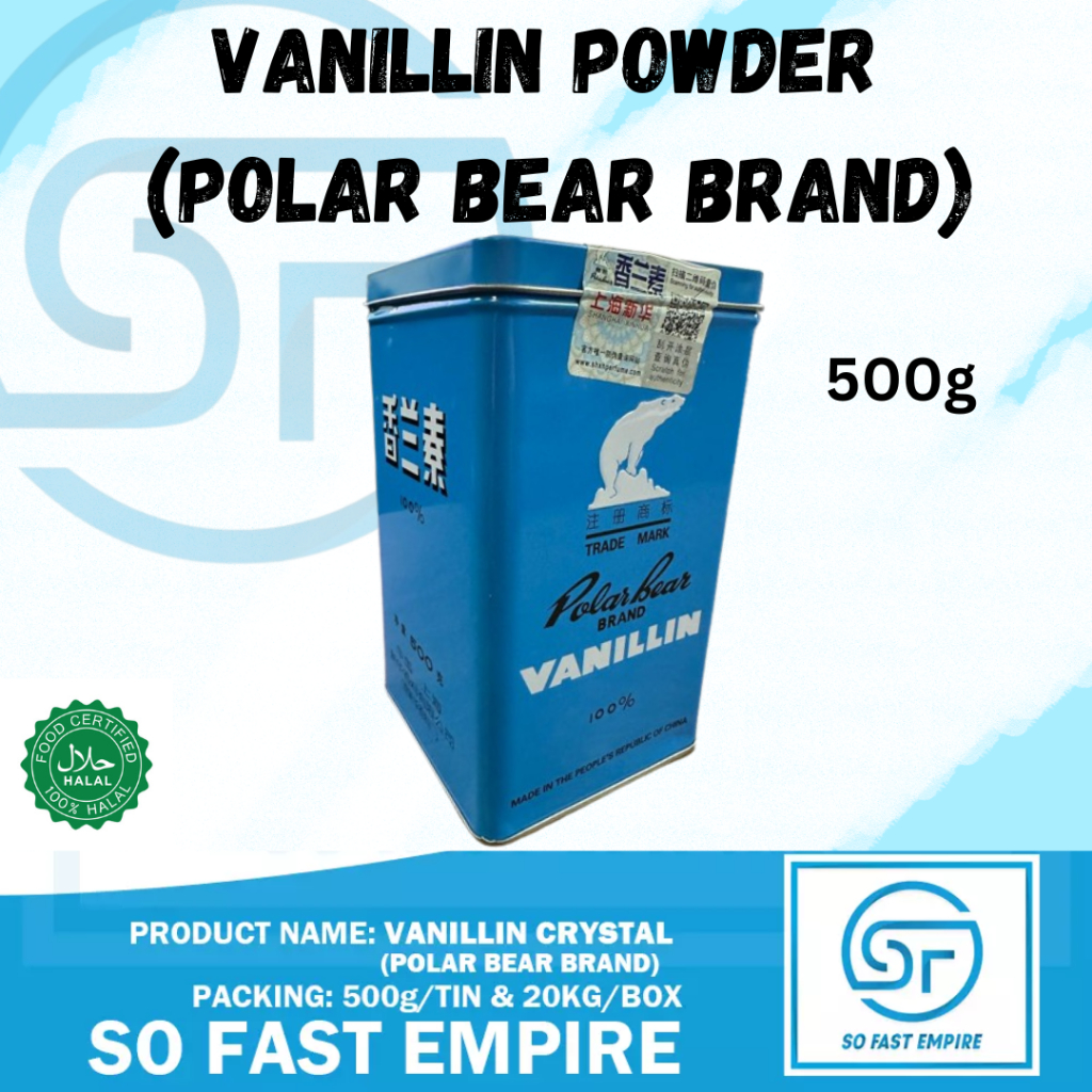 VANILLIN POWDER (POLAR BEAR BRAND) (FOOD ADDITIVES) 500g | Shopee Malaysia