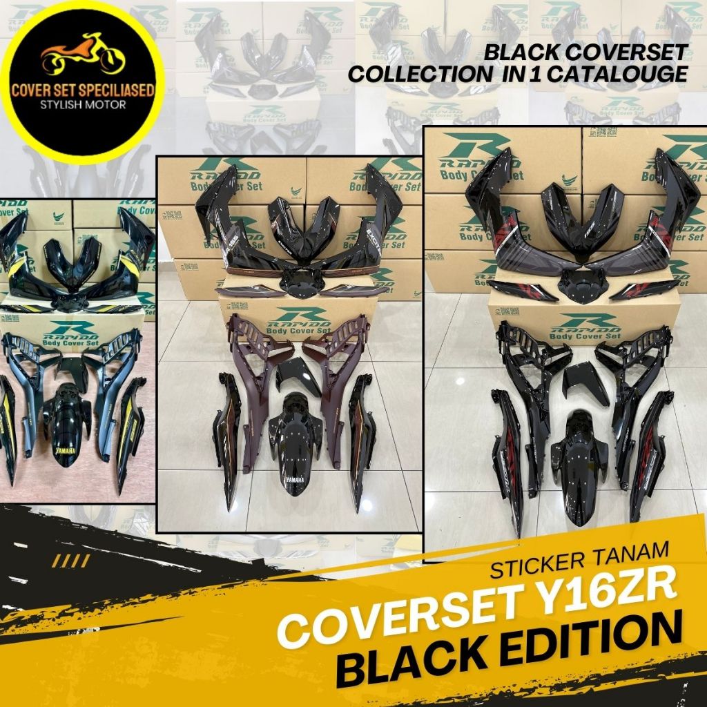Yamaha Y16zr Cover set RAPIDO Hitam Siri All Black Collection Edition ...