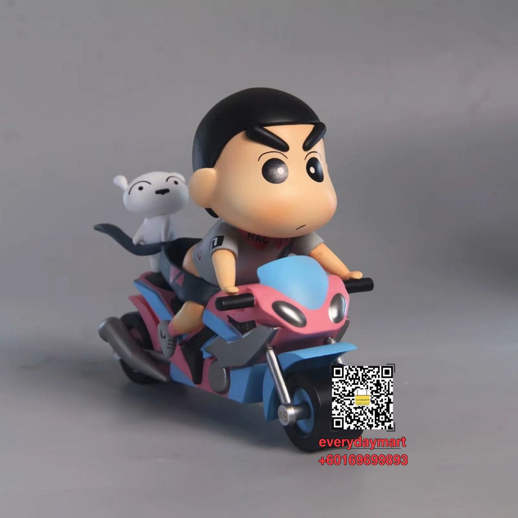 CRAYON💥SHIN CHAN XIAO BAI ON BIKE 15cm💥ACTION FIGURE TOYS STATUES🔥蜡笔小新 ...