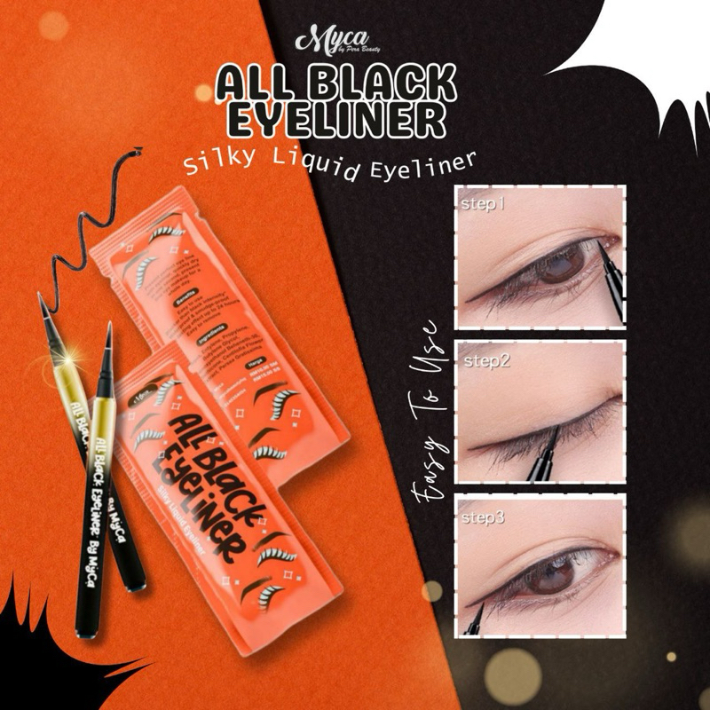 MYCA Eyeliner All Black Pigmented Smooth Cat Wing Cat Eye Penggaris ...