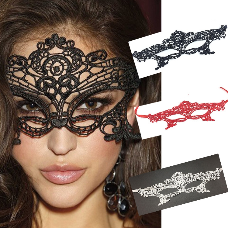 Black Queen Lace Mask Halloween Mask Cos Shooting Props Half Face Sexy ...