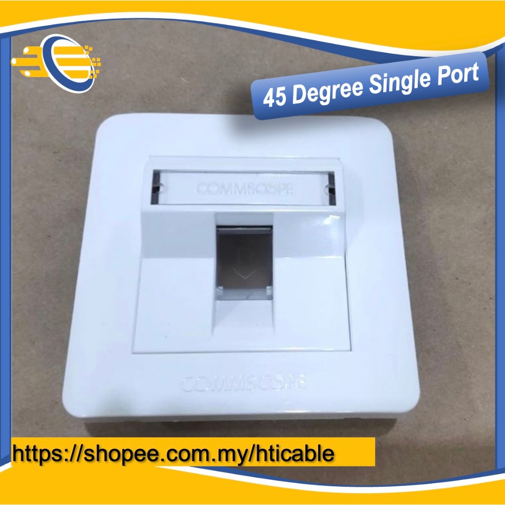 Commscope AMP® Genuine Faceplate – 45Degree Angle 1Gang RJ45 Cat 3 ...