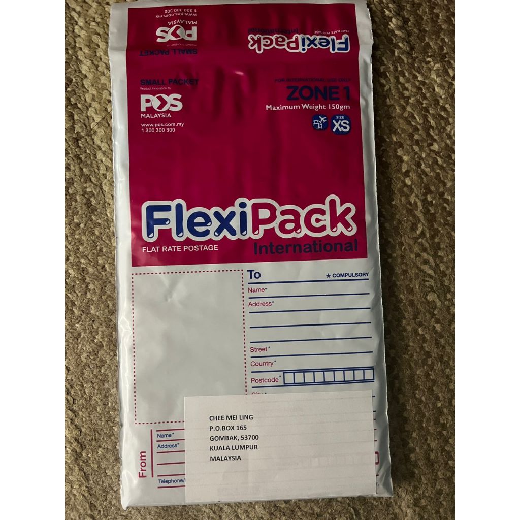 Ready Stock Flexipack International ZONE 1 Size XS 150g / S 250g / M 500g Envelope(⚠️sticker and ...