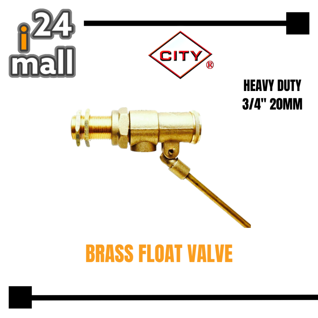 City Heavy Duty 1/2" 3/4" 20MM Brass Float Valve Water Tank / Batang ...