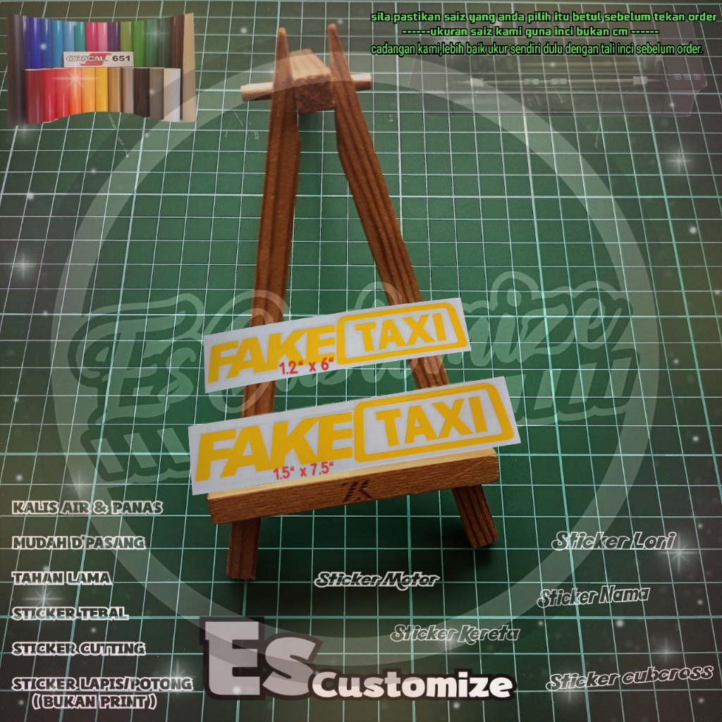 sticker motor = sticker cutting = Fake Taxi | Shopee Malaysia
