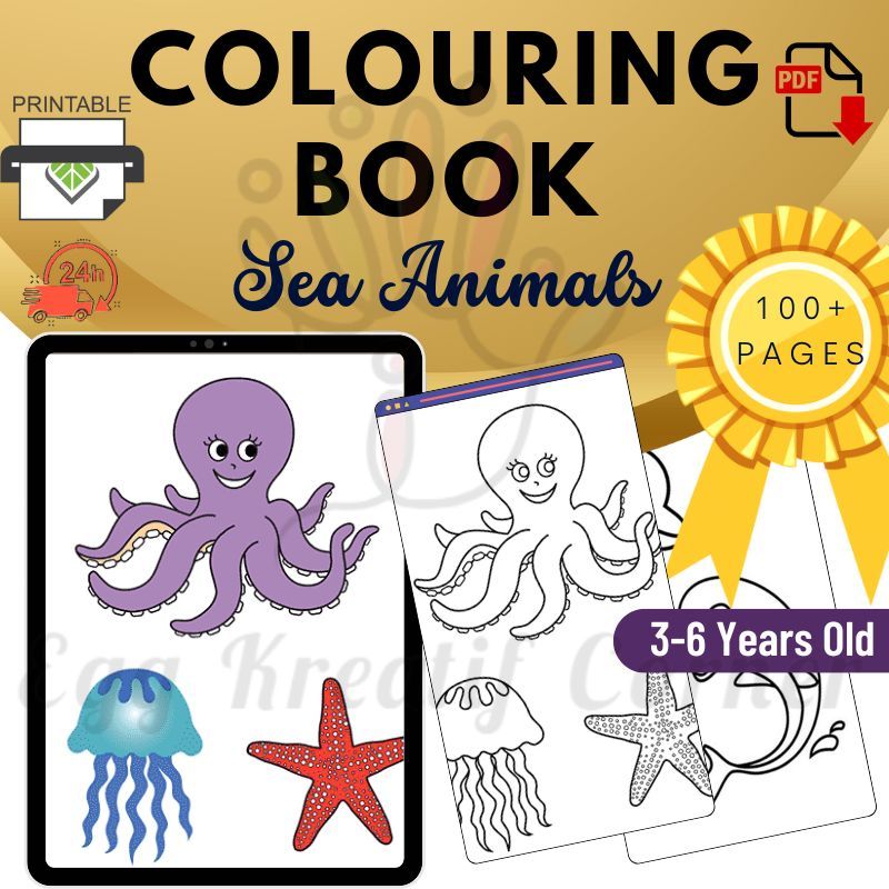 SEA ANIMALS A TO Z & NUMBER TRACING + 22 COLOURING + 22 ACTIVITIES + 24 ...
