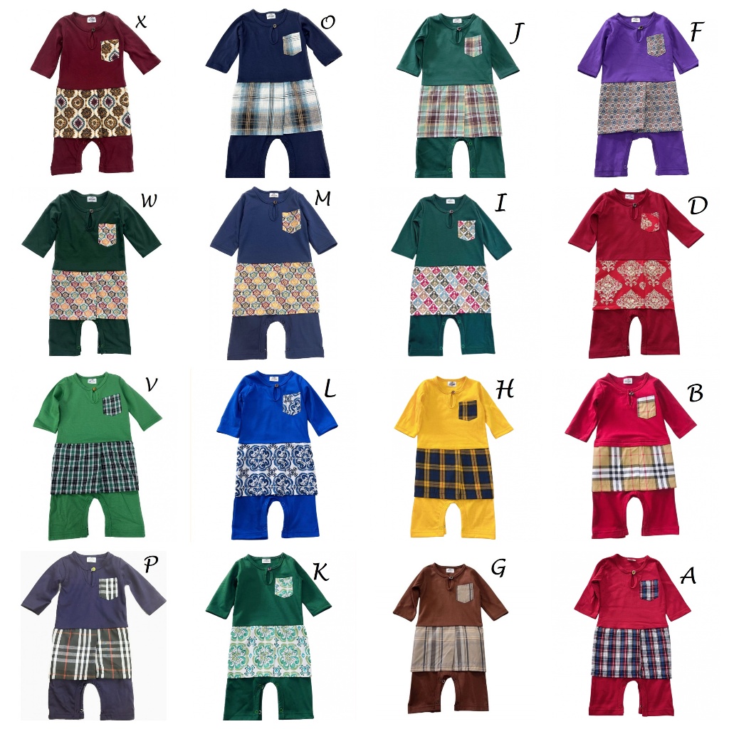 Hari raya baju melayu jumper romper cotton baby boy budak kanak kanak ...