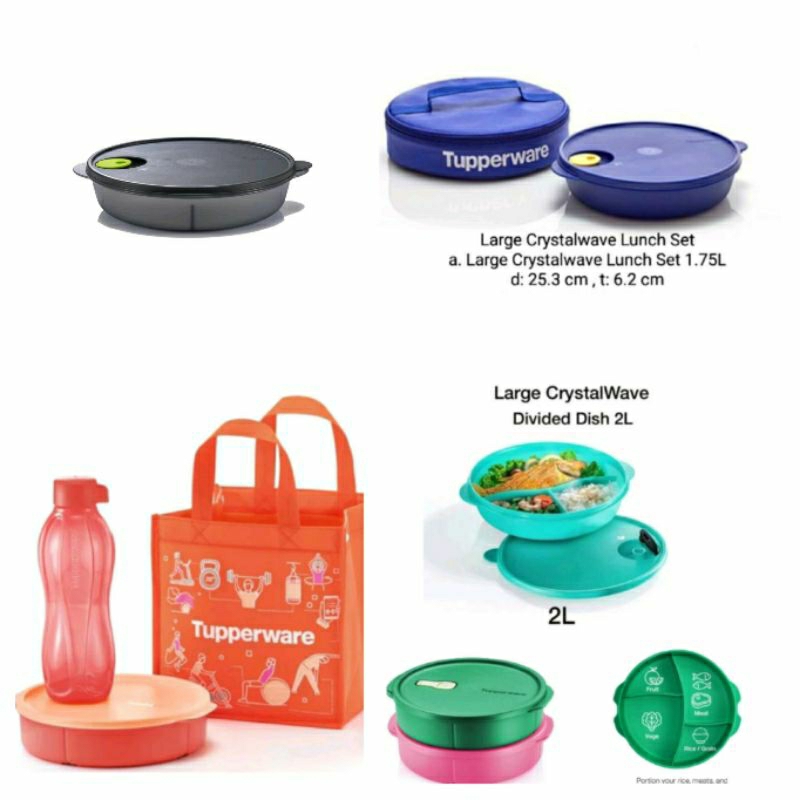 🔥Offer🔥TUPPERWARE LUNCH BOWL 4 DIVIDER / LUNCH BOX VIRAL SUKU SUKU ...