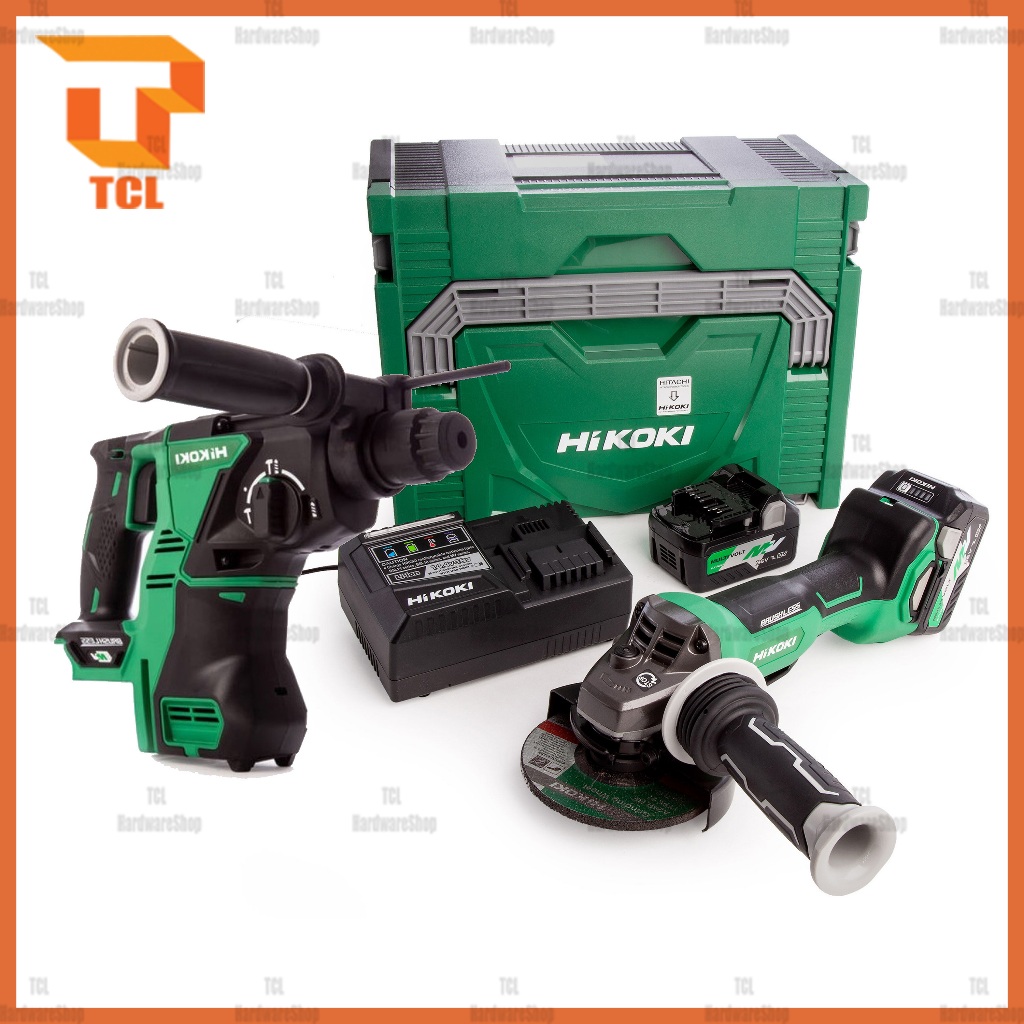 HiKOKI KC36GDH: 36V Cordless Tools Combo Kit, 4″ Cordless Angle Grinder ...