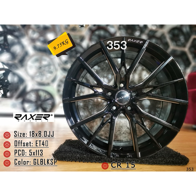 Raxer CR15 18x8.0JJ 5x113 GLBLKSP（353） | Shopee Malaysia