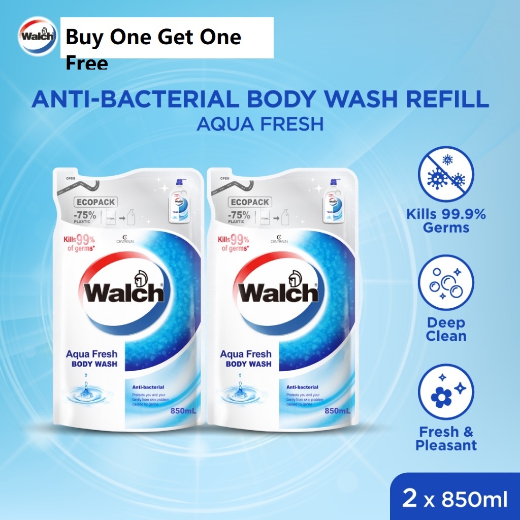 Walch Anti Bacterial Aqua Fresh Body Wash (850ml) Buy 1 Get 1 Free ...