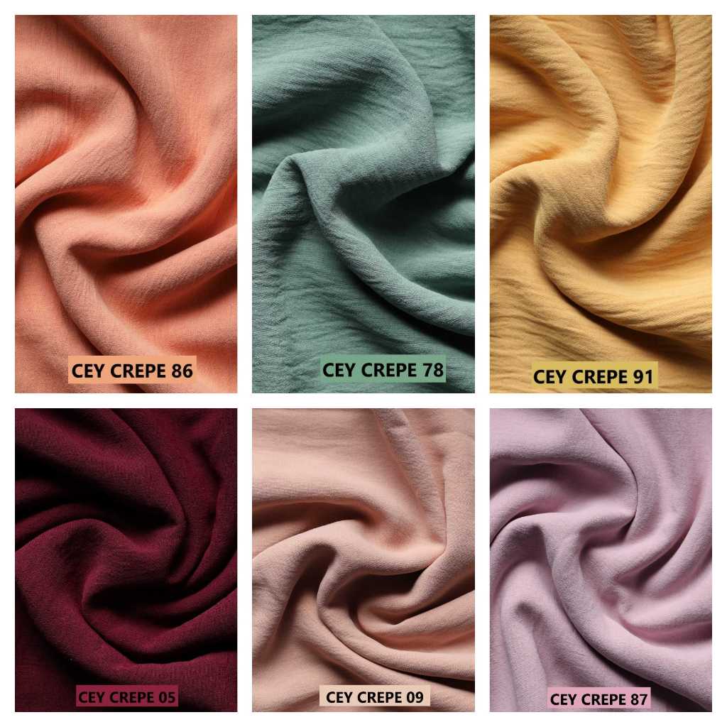 🔥VIRAL KAIN PASANG CEY CREPE PLAIN ( CRUMPLED) / BIDANG 60'/ O.5 M 🔥 ...