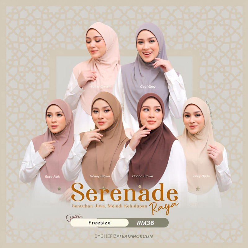 Tudung Raya 2024 ByChefiza Serenade Raya BCF Minie Souk BCF Tudung Souk ...