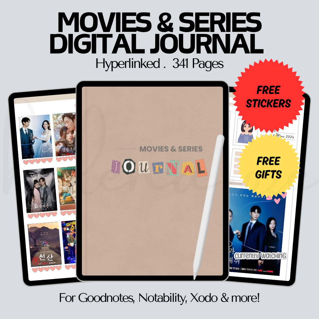 Digital Movie & Series Journal Hyperlinked Pdf Planner Planners ...