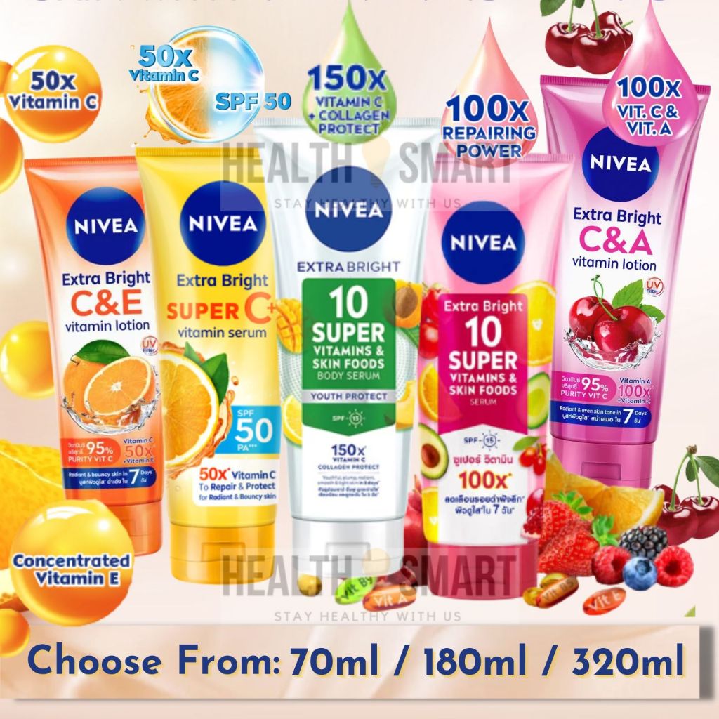 NIVEA Extra Bright C&E/ C&A/ Nivea Extra Bright 10 Super C/ Nivea Super 10 Vitamins & Skin Foods ...