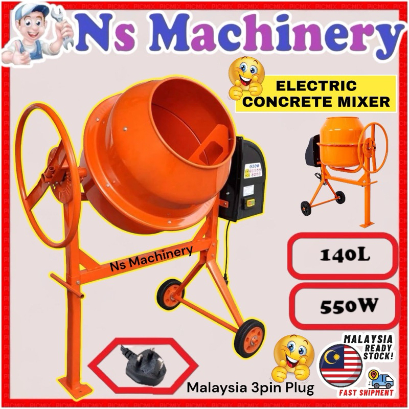 Electric Concrete Mixer/Mesen Bancuh Simen 140L/Mesin Micer/Mixer ...