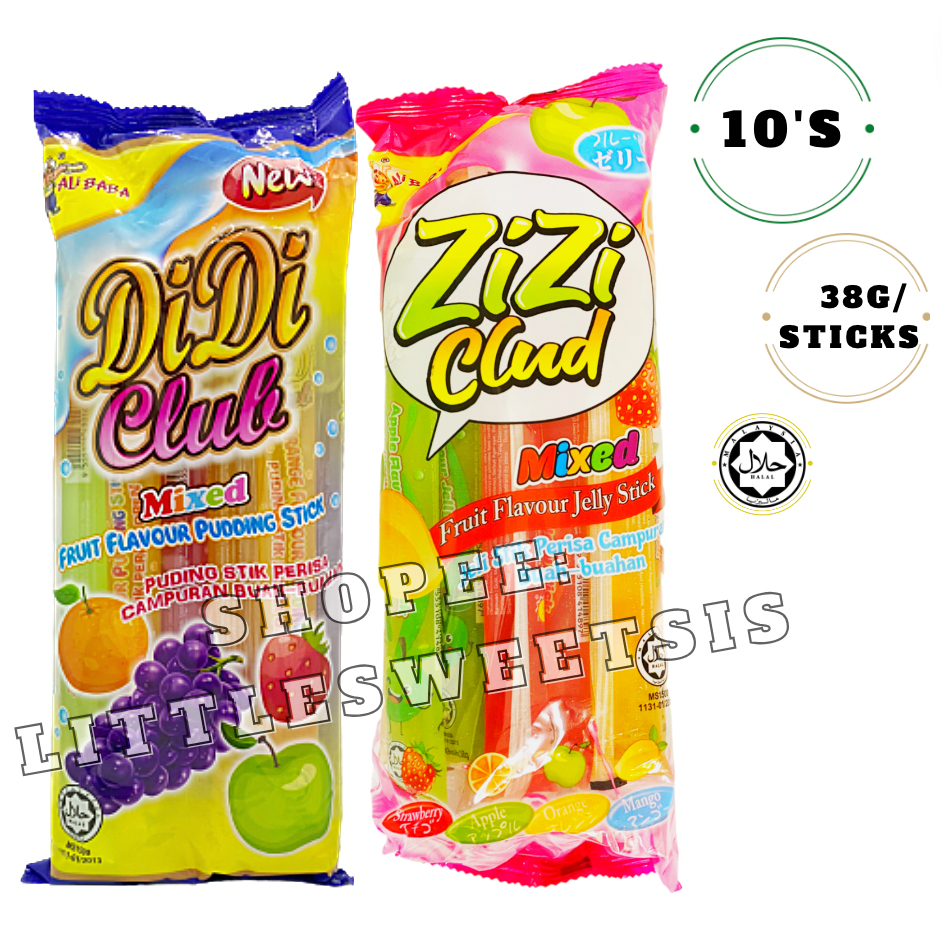 DIDI CLUB PUDDING JELLY STICK[ 38G*10'S] ZIZI CLUB JELLY STICK MIXED FRUIT FLAVOURS (ALIBABA ...