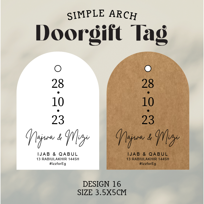 [TAG] Simple Arch Thank You Tag Wedding Aqiqah Engagement Favor ...