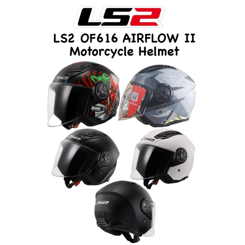 LS2 OF616 AIRFLOW II Motorcycle Helmet | Shopee Malaysia