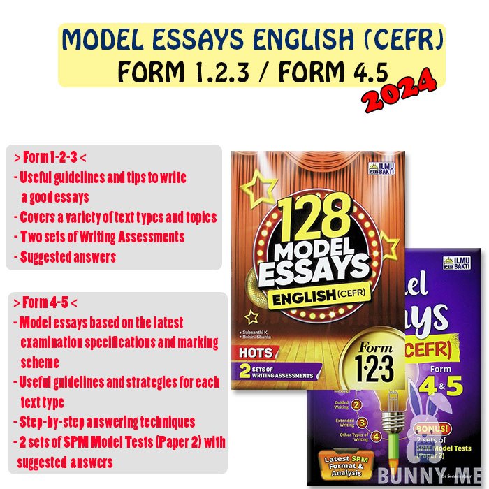 [BUNNY] 2024 Buku Rujukan : 128 Model Essays English CEFR Form 1,2,3 ...