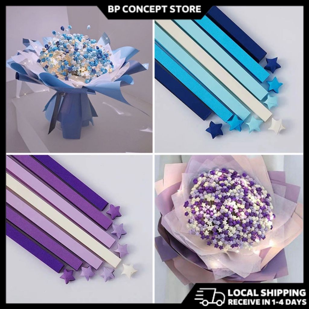 【LocalDelivery】120pcs & 540pcs INS Colourful Stars Paper Strips DIY ...