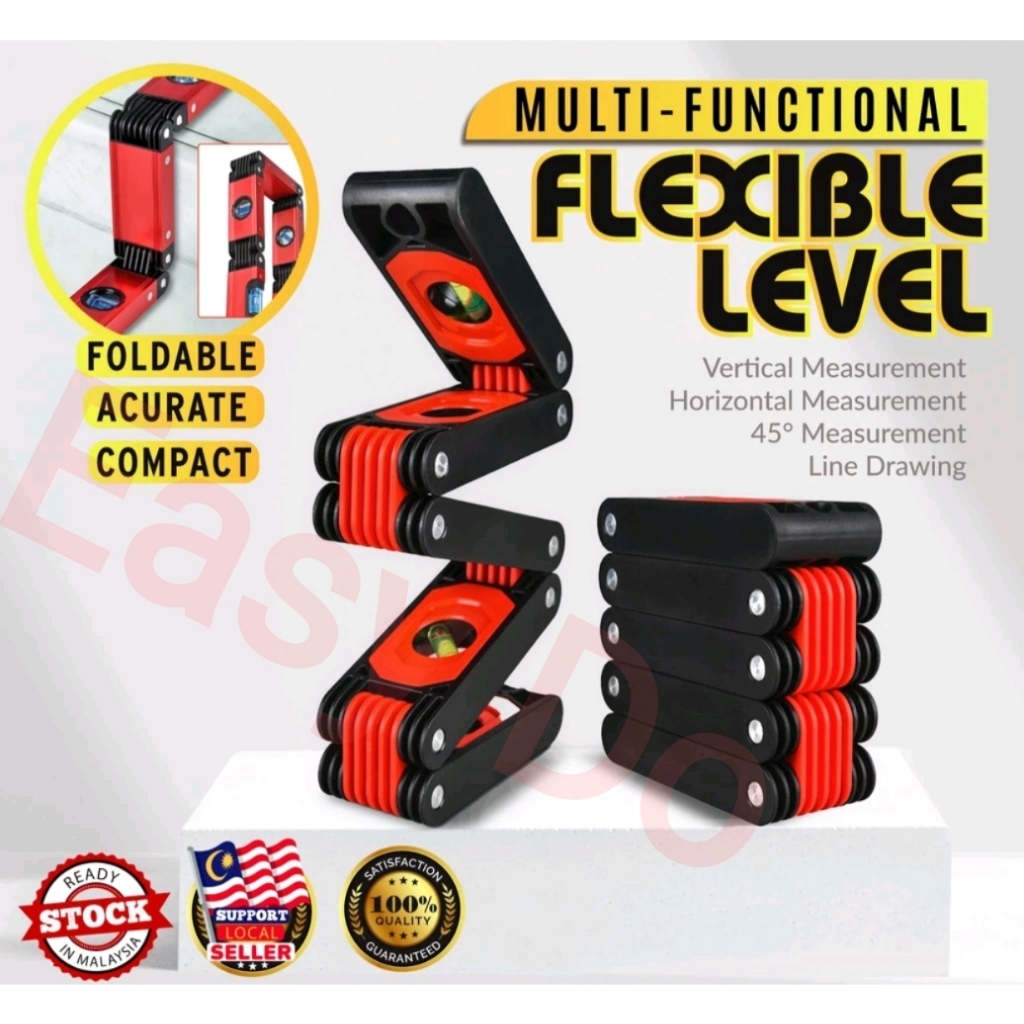Foldable Flexible Level Tool Multi Functional Leveler Protractor Angle ...