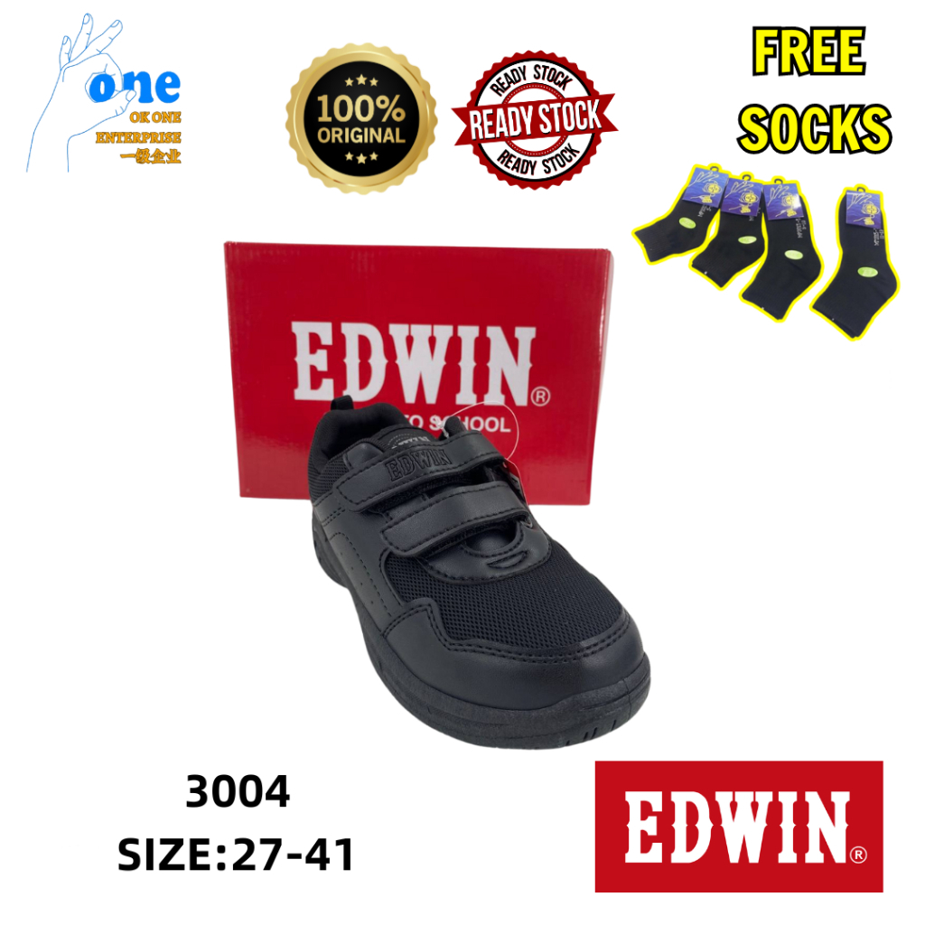 EDWIN Primary School Black shoe Kasut Sekolah Hitam 3004 黑色小学校鞋 ...