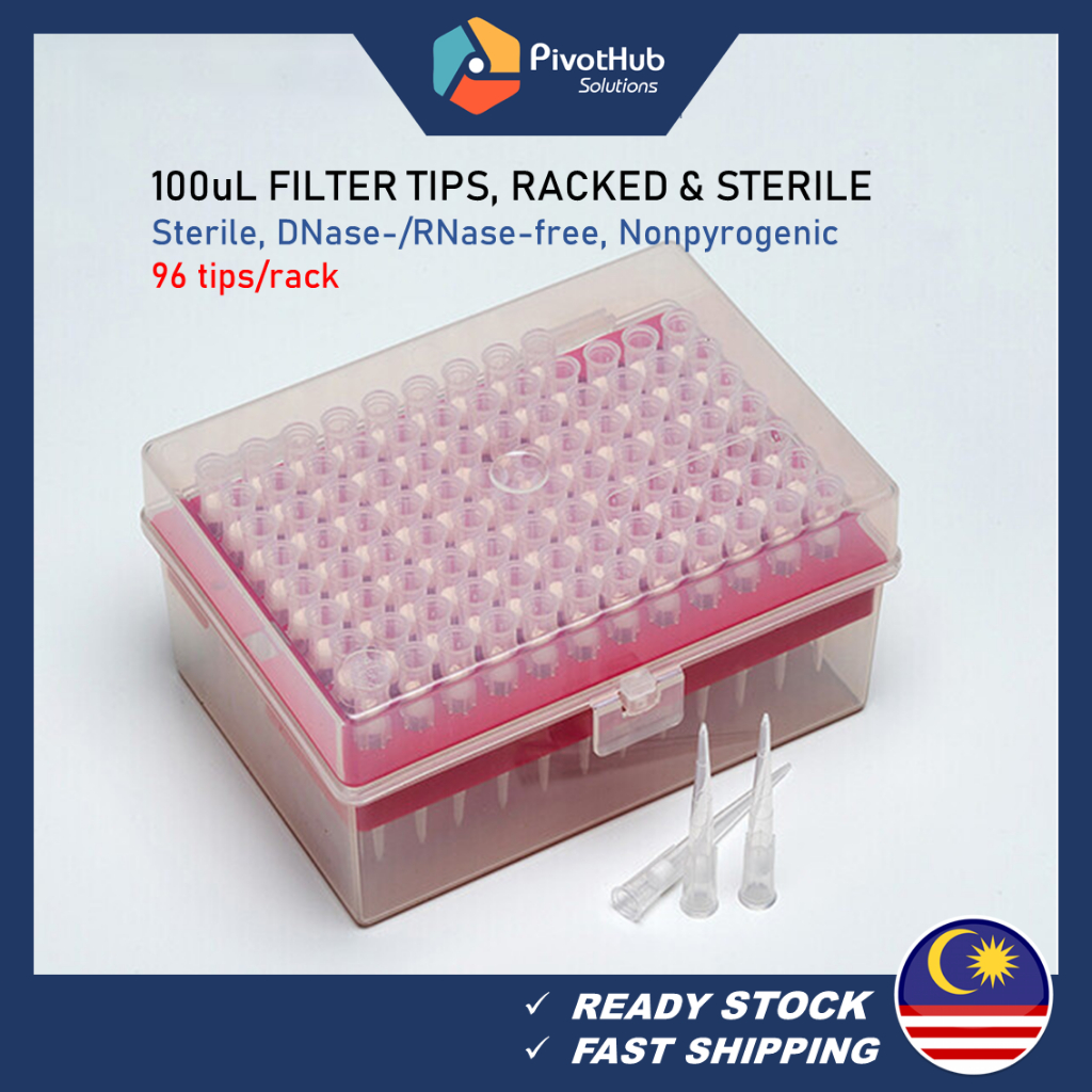 100uL Filter Tips in Rack Sterile (96 tips/rack) 10-100uL Racked ...