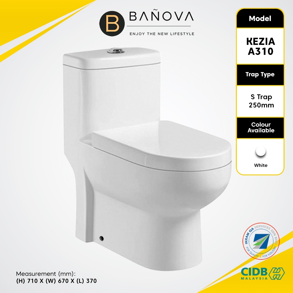 [Limit to 1 Unit Per Order] BANOVA KEZIA One Piece WC Toilet Bowl S ...