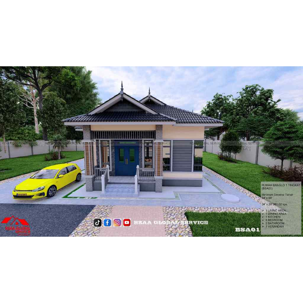 KOLEKSI PELAN RUMAH BANGLO SETINGKAT BERKELUASAN 1,000kps To 2,000kps ...