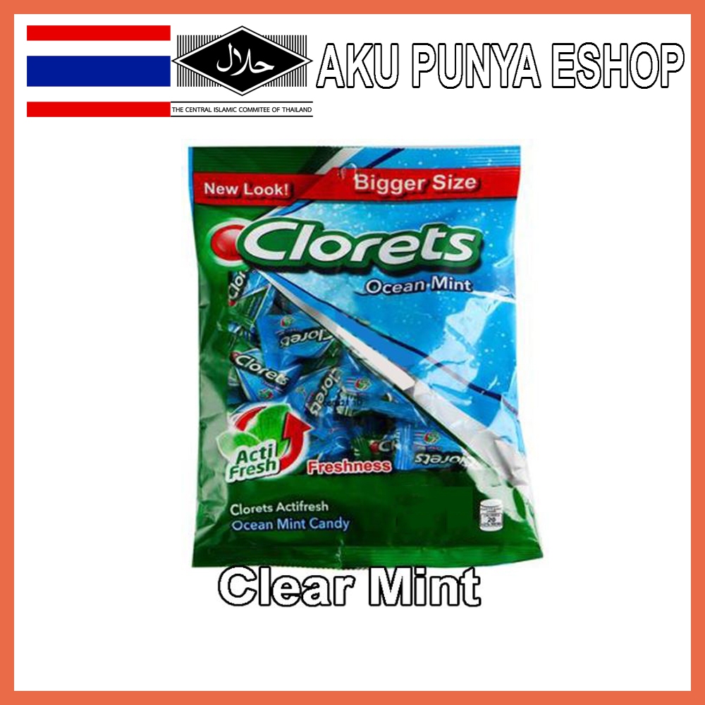 (CLEAR MINT) (12 PCS) CLORETS, ACTIZOL PLUS COOL MINT CANDY, 2.5G ...