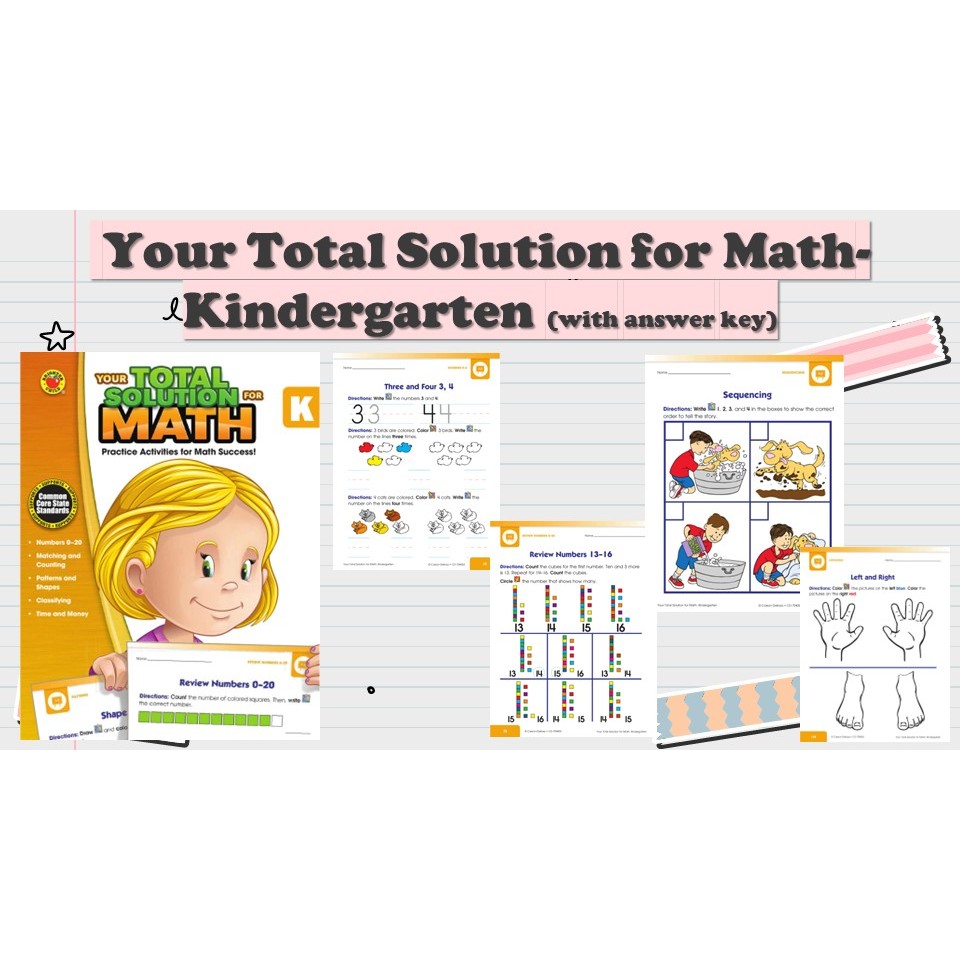 [P259] 255 pages Your Total Solution for Math-Kindergarten Worksheet for Pre-school PDF version ...