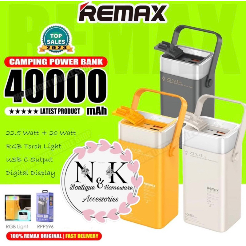 40000mAh 40k Remax Original Power Bank Battery PD QC Quick Fast ...