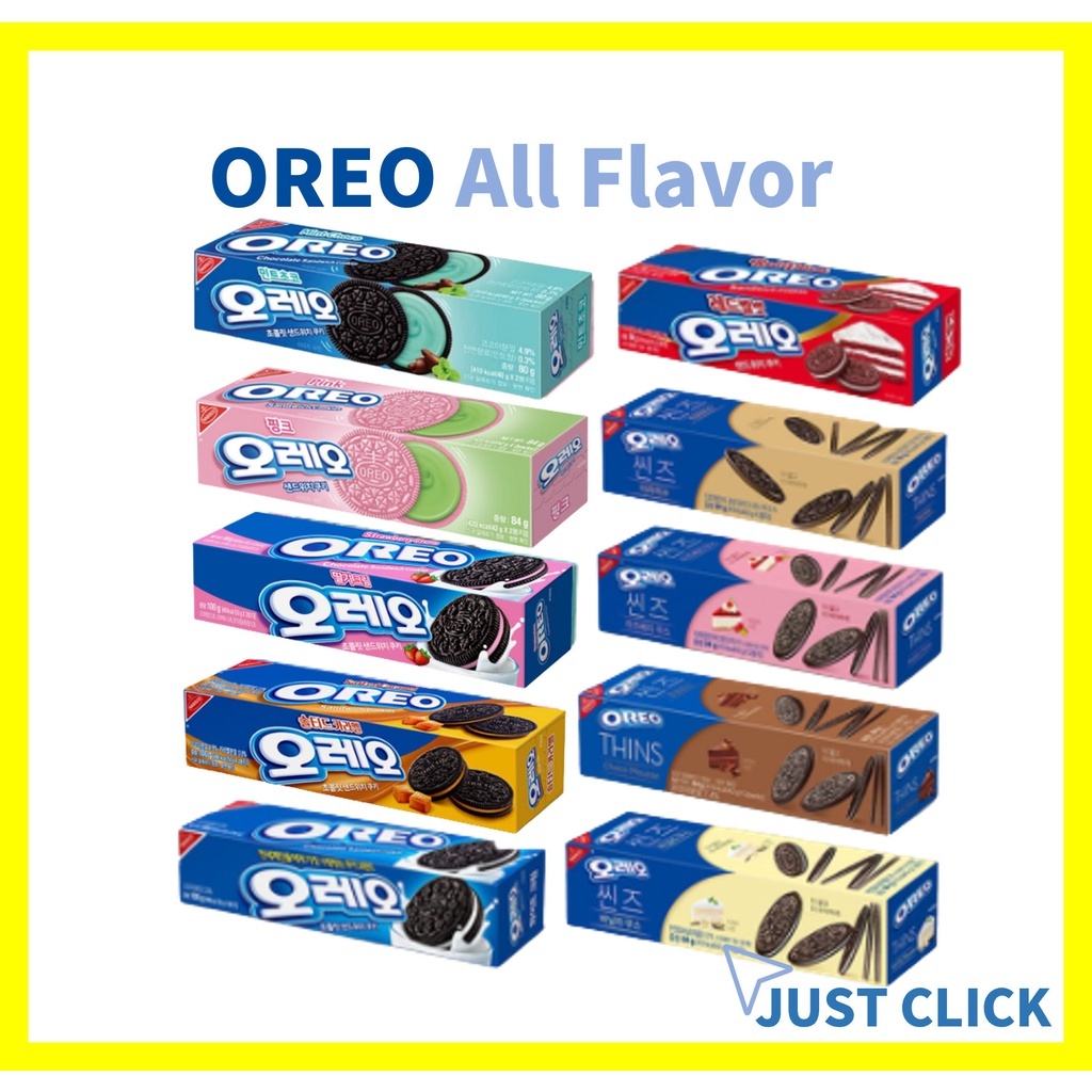 [OREO] Korean Snacks Oreo Collection Mint chocolate, Pink, Red Velvet ...
