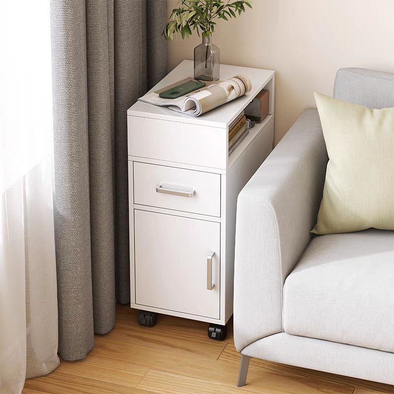 Bedside Table with Lock Drawer Cabinet 3Tier Draw File Cabinet Storage ...