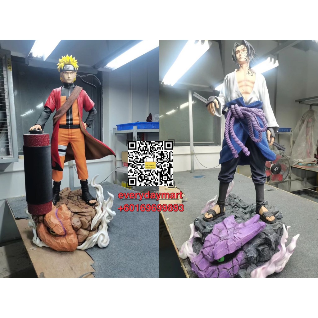 NARUTO💥UZUMAKI NARUTO UCHIHA SASUKE 100cm💥STATUES ACTION FIGURE TOYS🔥火影 ...
