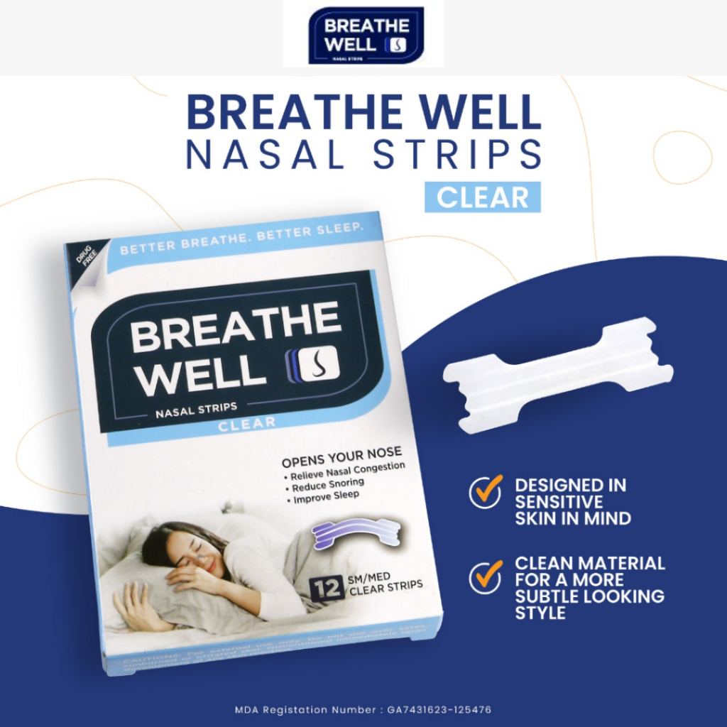 Breathe Well Nasal Strip Clear for Sensitive Skin 12's Nose Strip ...