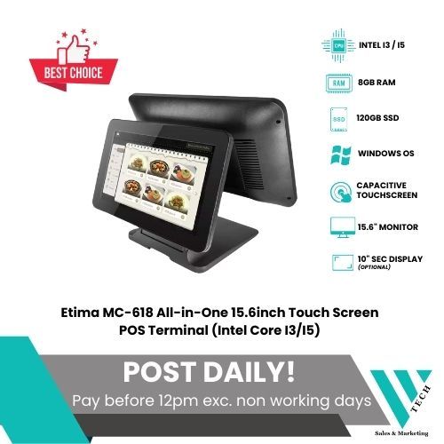 Etima MC-618 All-in-One 15.6inch Touch Screen POS Terminal (Intel Core I3/I5) | Shopee Malaysia