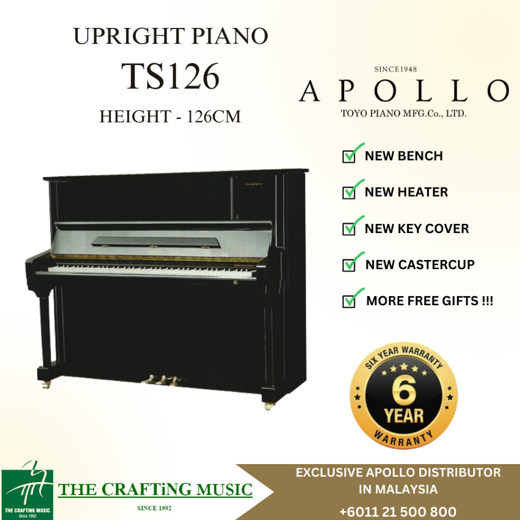 Apollo TS126 (Brand New Upright Piano) **MADE IN JAPAN** | Shopee Malaysia