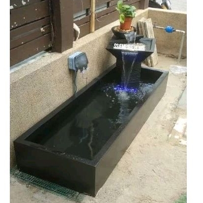 S60 Black 6x2 Feng Shui Water Pond Fountain Kolam Air Sandstone Garden ...