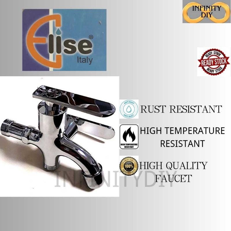 STAINLESS STEEL ELISE TWO WAY BIB TAP 3 LAYER CHROME COATING/KEPALA ...