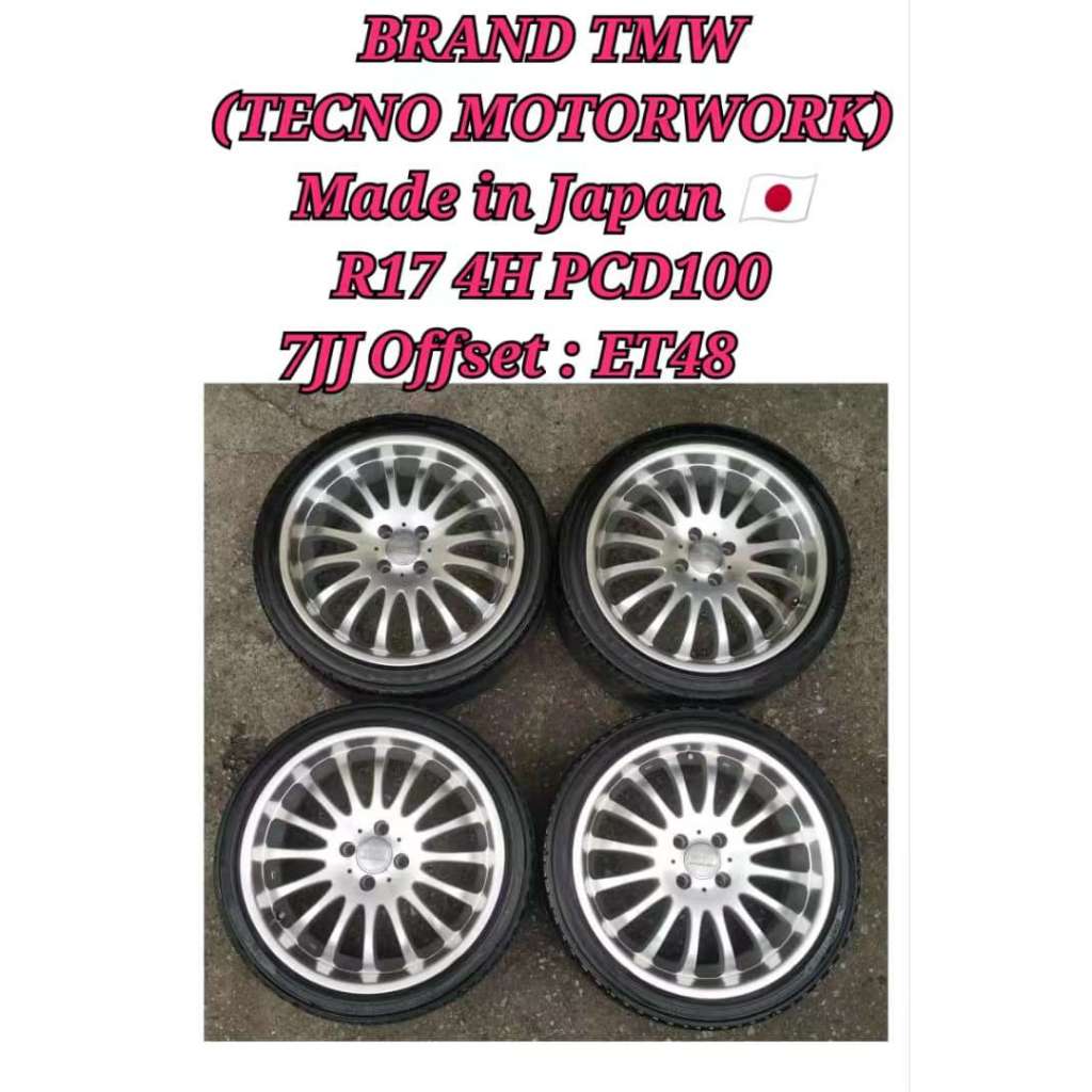 Sport Rim TMW R17 4H PCD100 7JJ Offset +48 ( Made In Japan ) For Satria ...